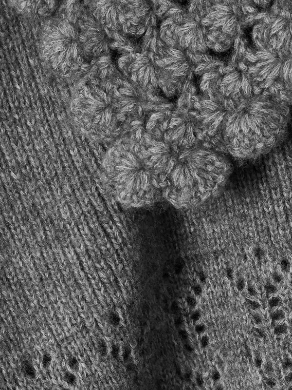 SHUSHU/TONG Cropped Pointelle-knit Wool-blend Cardigan