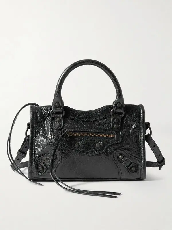 Balenciaga Le City Nano Textured-leather Tote - Black