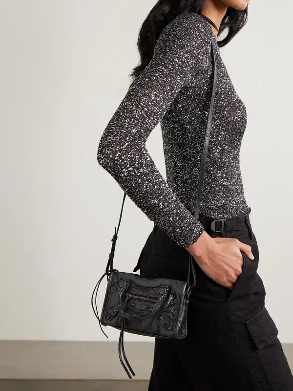 Balenciaga Le City Nano Textured-leather Tote - Black
