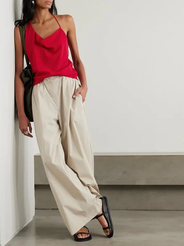 ST. AGNI Asymmetric Draped Satin Camisole