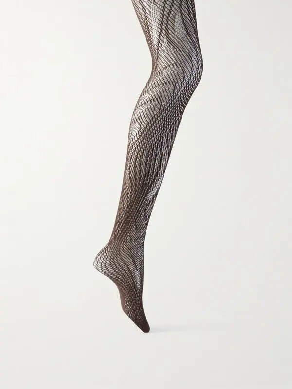 Wolford Snake Net Econyl® Tights - Brown