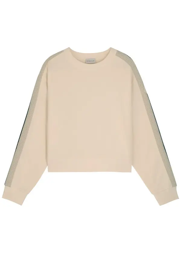 Moncler Panelled Cotton Sweatshirt - Ivory