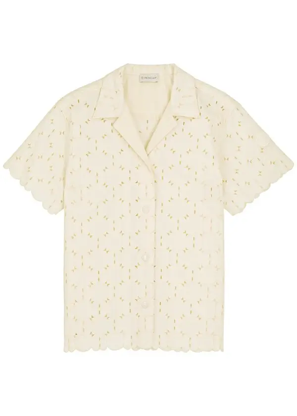 Moncler Embroidered Cotton-blend Shirt