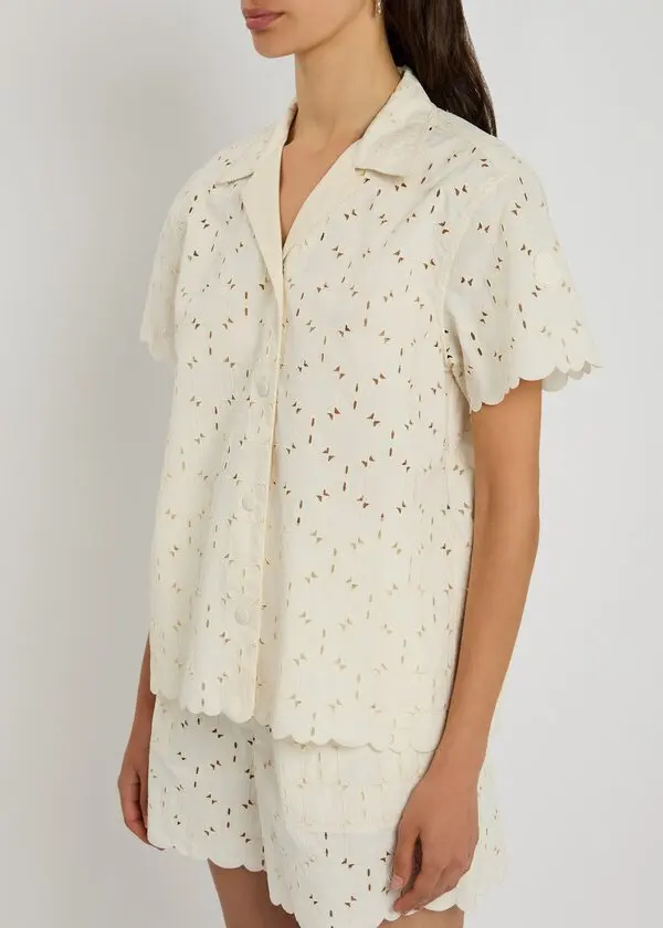 Moncler Embroidered Cotton-blend Shirt