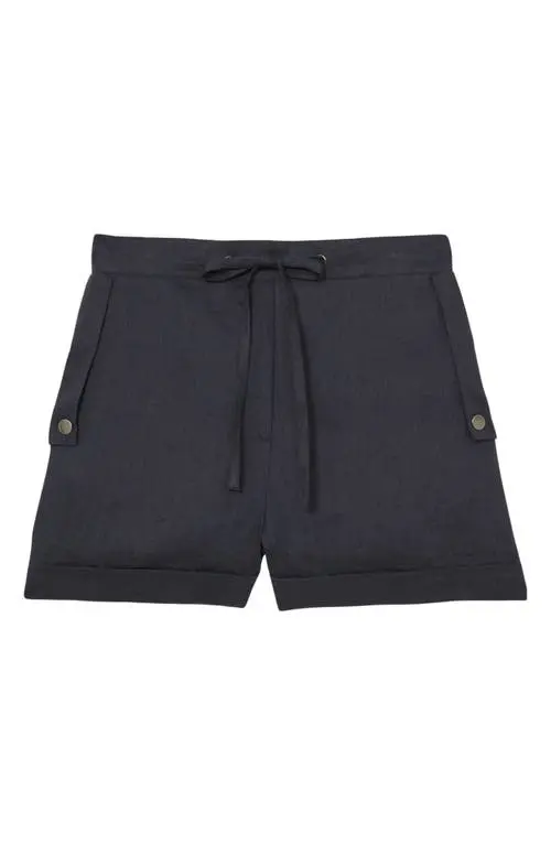 REISS Cara Linen Drawstring Shorts