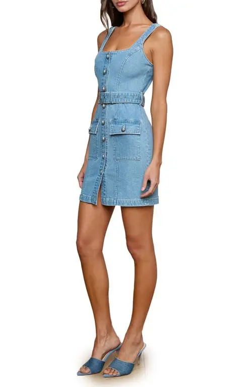L'Agence Midy Belted Denim Minidress