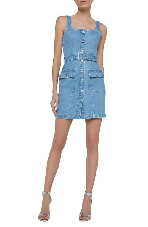 L'Agence Midy Belted Denim Minidress