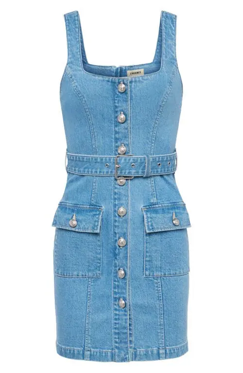 L'Agence Midy Belted Denim Minidress
