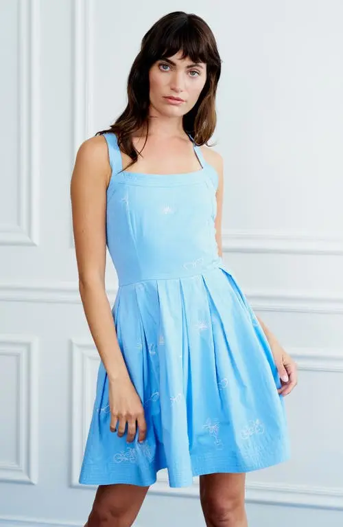 ciebon blue dress Keira Embroidered Fit & Flare In - 60% Off PromotionName: Final Holiday Wrap Up LONG SHIRTWAIST DRESS Unique Size:US 14 | EU 48