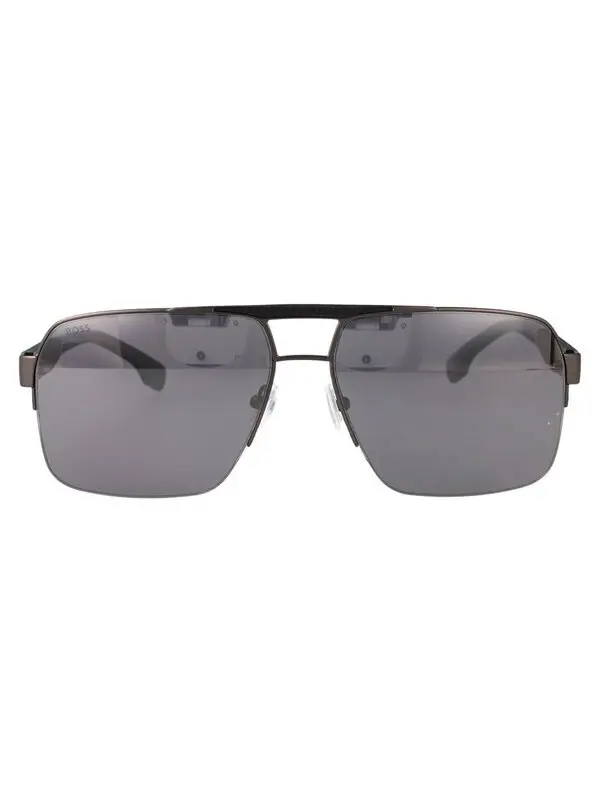 Hugo Boss Sunglasses With Stainless Steel Frame - Matte Dark Ruthenium