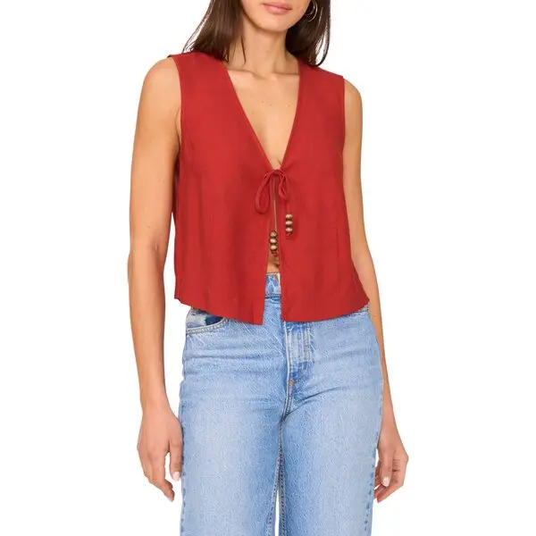 Vince Camuto Front Tie Vest - Chili
