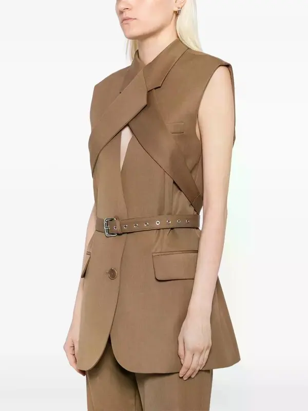 Monse Criss-cross Sleeveless Jacket - Neutrals