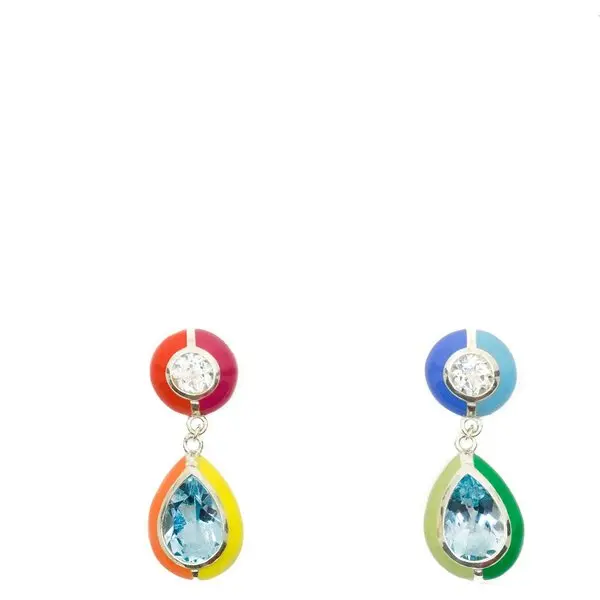 Fry Powers Elizabeth Drop Earrings - Rainbow Multi