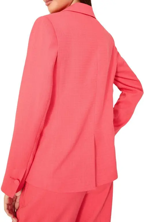 FRIENDS LIKE THESE Crosshatch Texture Double Breasted Blazer - Pink