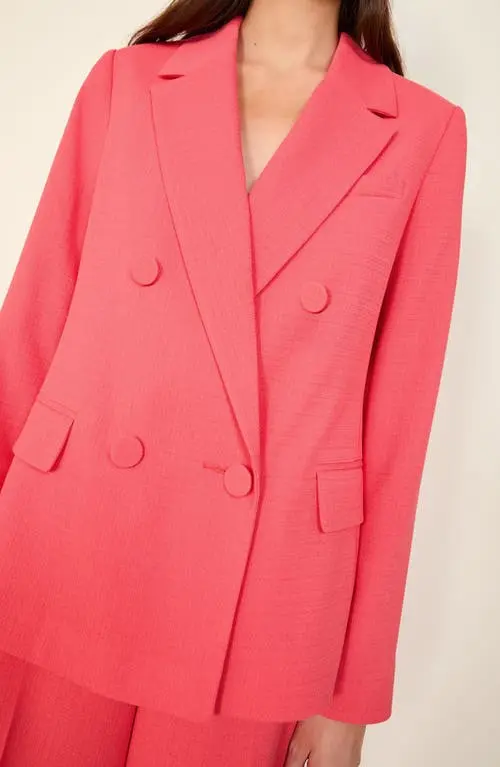 FRIENDS LIKE THESE Crosshatch Texture Double Breasted Blazer - Pink