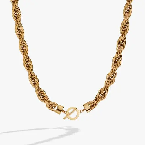 ALEX AND ANI Large Rope Chain Toggle Necklace - Gold