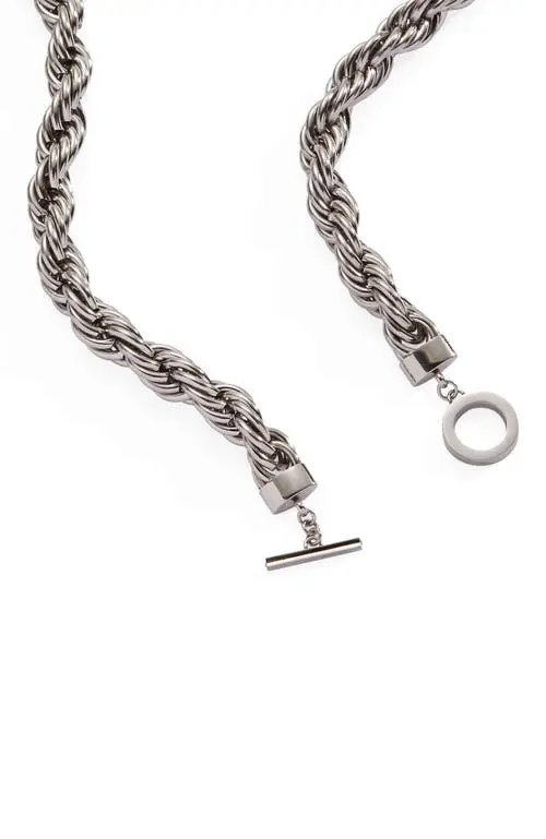 ALEX AND ANI Large Rope Chain Toggle Necklace - Silver