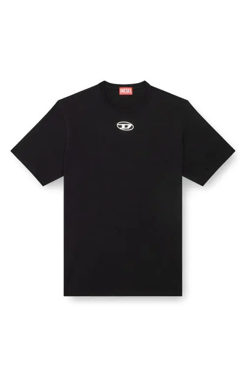 DIESEL® Metallic Oval D Logo T-shirt - Deep/ Black