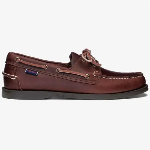 SEBAGO Portland Waxed Leather Boat Shoes - Brown-gum