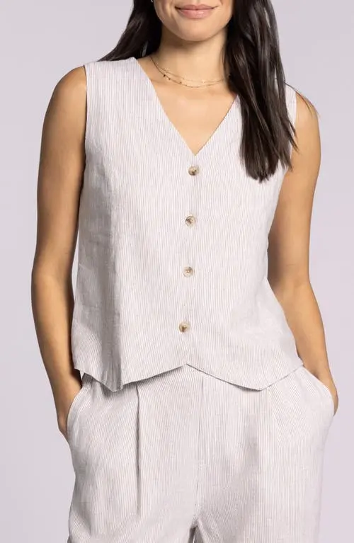 THREAD & SUPPLY Anastasia Linen Blend Vest - White Oak