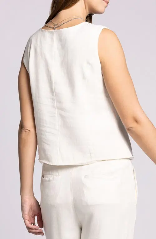 THREAD & SUPPLY Anastasia Linen Blend Vest - White