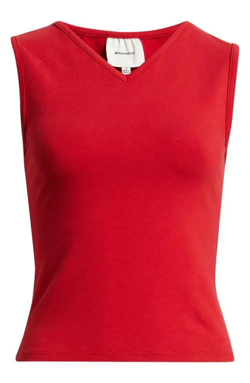 REFORMATION Wren Cotton V-neck Tank