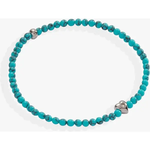 ALEX AND ANI Heart Mini Stretch Bracelet - Turquoise