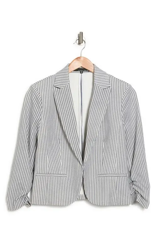 Amanda & Chelsea Three-quarter Sleeve Striped Blazer