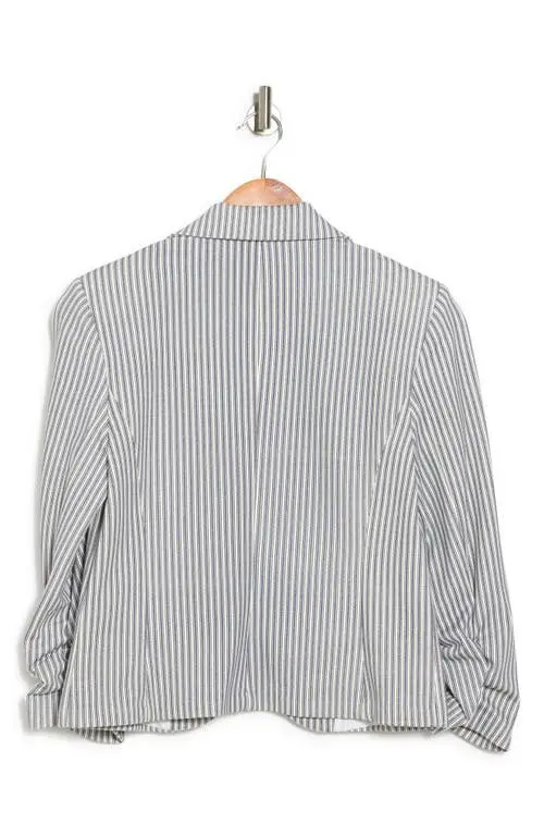 Amanda & Chelsea Three-quarter Sleeve Striped Blazer