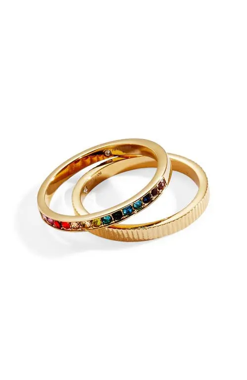 ALEX AND ANI Pave Ring Set - Rainbow Ombre