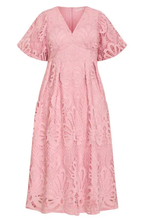 City Chic Kylee Lace Maxi Dress - Soft Rose