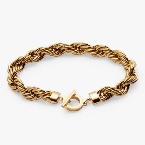 ALEX AND ANI Large Rope Chain Toggle Bracelet - Gold