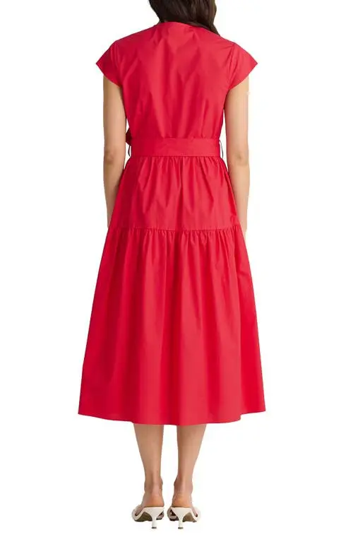 BRAVE+TRUE Wrap Front Tiered Cotton Dress