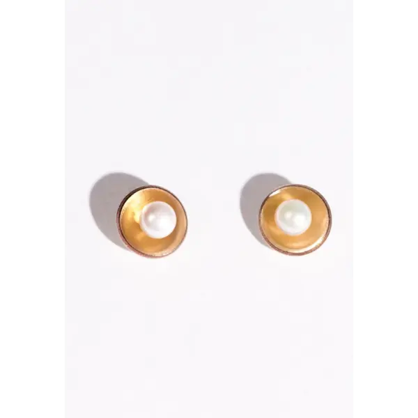 ABLE Emma Pearl Stud Earrings - Goldilled
