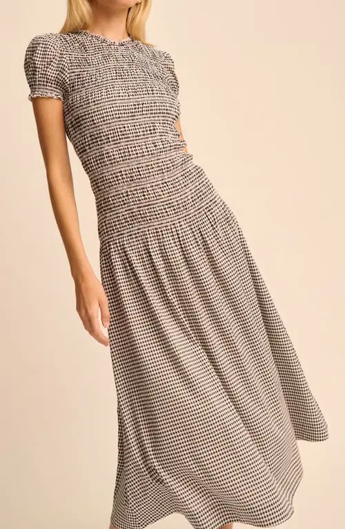 REFORMATION Check Print Kira Midi Dress