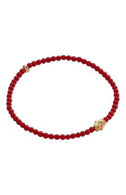ALEX AND ANI Hamsa Mini Stretch Bracelet - Coral