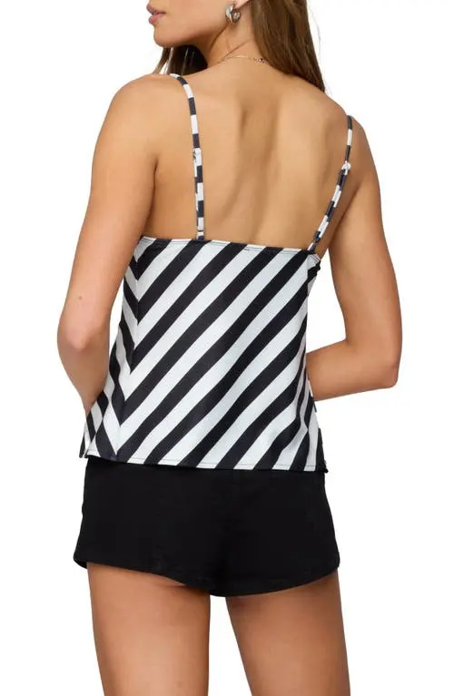EDIKTED Stripe Split Front Camisole