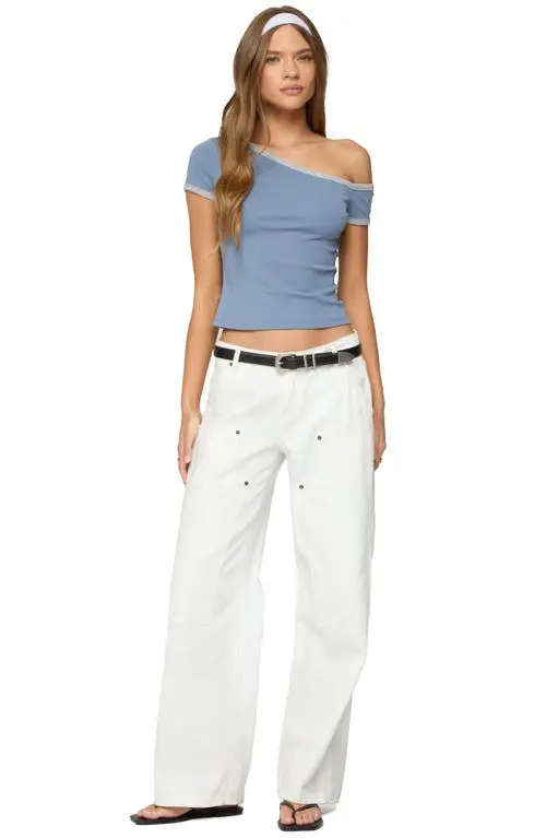 EDIKTED Contrast Trim One-shoulder Top
