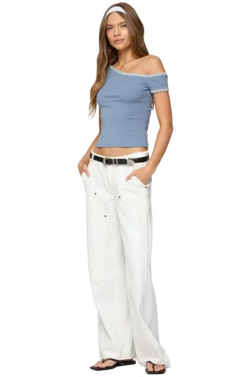 EDIKTED Contrast Trim One-shoulder Top