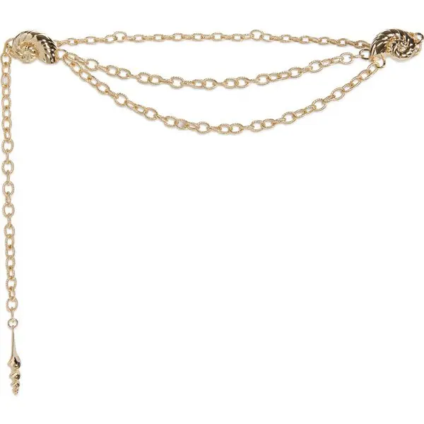 Lele Sadoughi Seashell Layered Chain Belt - Gold