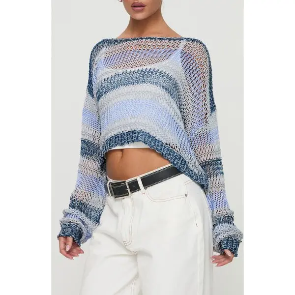 Princess Polly Perren Stripe Sheer Sweater