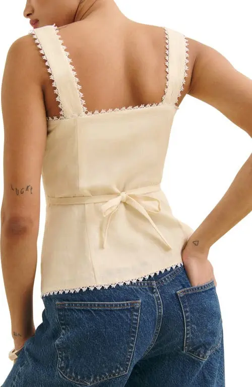 REFORMATION Viola Linen Tank - Sugar