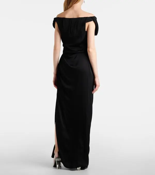 VIVIENNE WESTWOOD Ginnie Draped Jersey Maxi Dress - Black