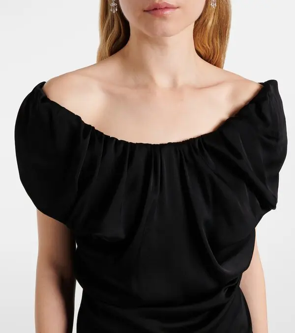 VIVIENNE WESTWOOD Ginnie Draped Jersey Maxi Dress - Black