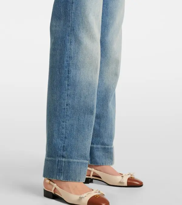 Valentino Garavani Faded Wide-leg Jeans