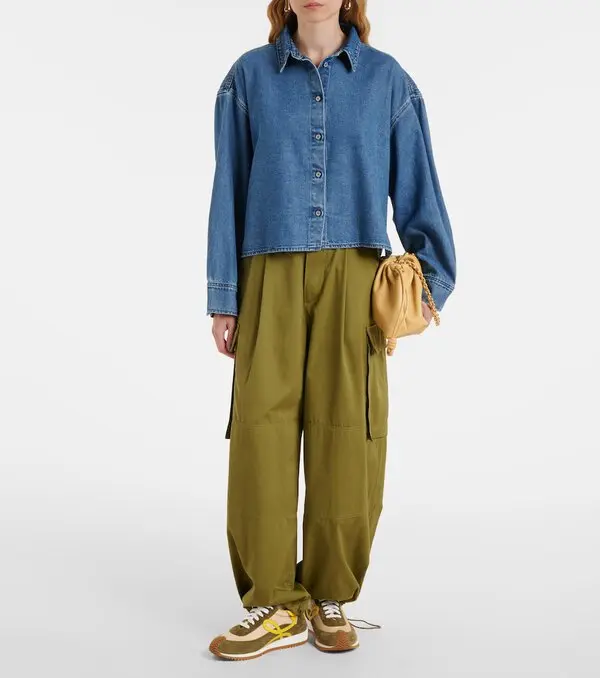 7 For All Mankind Nina Cropped Denim Shirt
