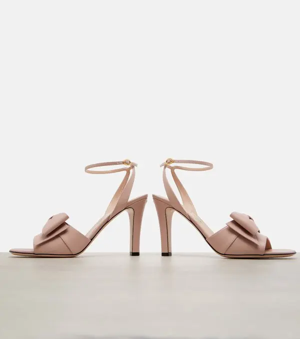 Valentino Garavani Bowow 95 Leather Sandals - Pink