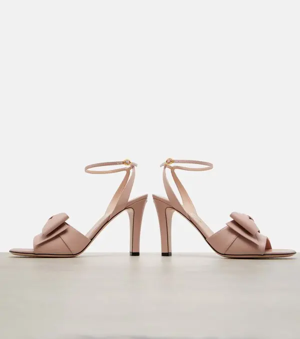 Valentino Garavani Bowow 95 Leather Sandals - Pink