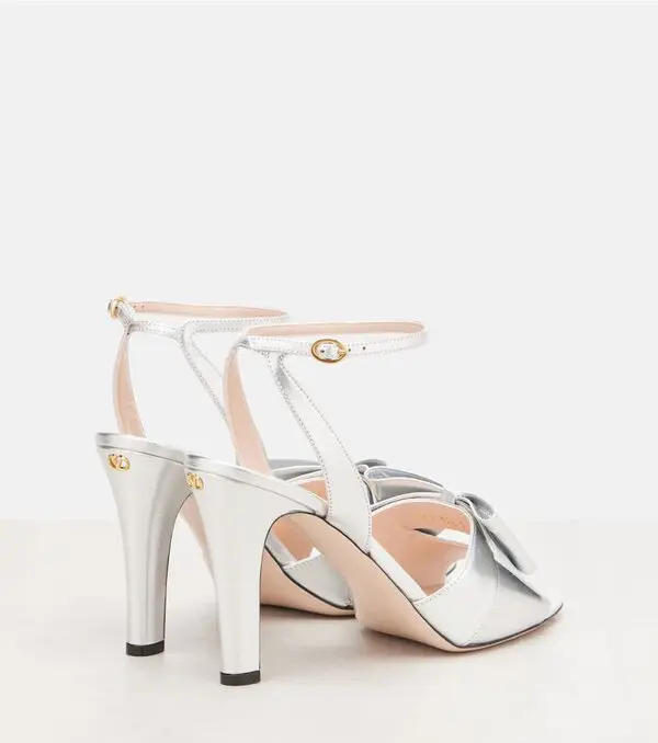 Valentino Garavani Bowow 95 Leather Sandals - Silver