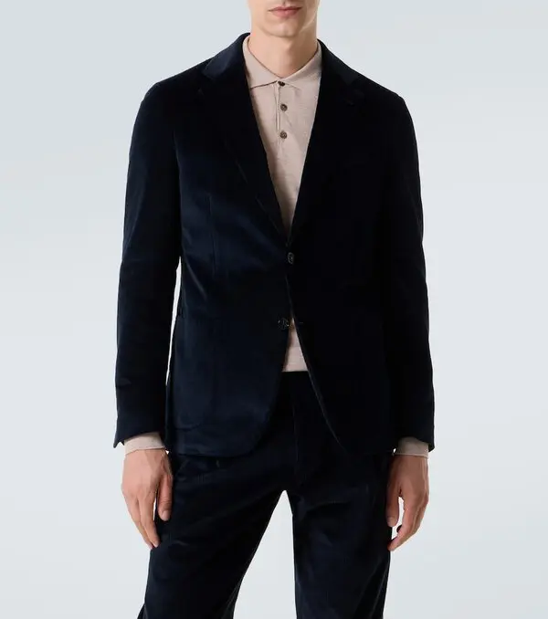 LARDINI Cotton Corduroy Blazer - Blue